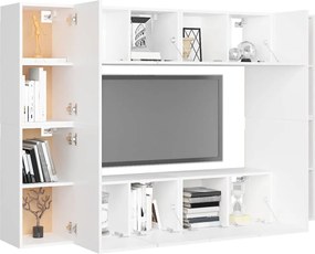 8dílný set TV skříněk bílý kompozitní dřevo 3078668