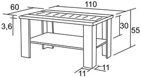 Konferenční stůl Karol 60×110 dub sonoma