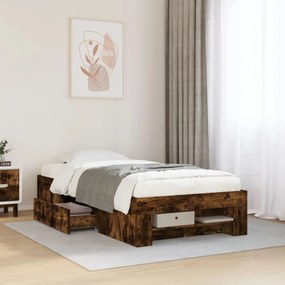 Rám postele bez matrace kouřový dub 75x190 cm kompozitní dřevo 3295531