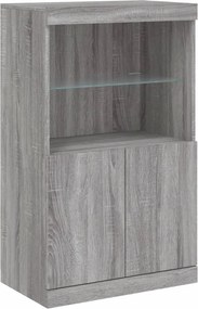 Příborníky s LED osvětlením 3 ks šedé sonoma kompozitní dřevo 3209112