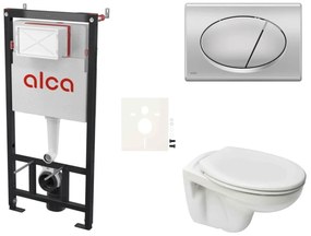 Cenově zvýhodněný závěsný WC set Alca do lehkých stěn / předstěnová montáž+ WC S-Line S-line Pro SIKOASP3