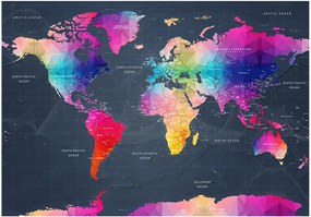 Tapeta mapa světa a oceánů (150x105 cm) - Murando DeLuxe