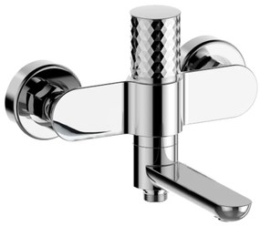 Mereo Mereo, Vanová nástěnná baterie se sklopným ramínkem diamant, Viana, bez příslušenství, 150 mm, chrom, MER-CBE90203A