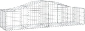 Klenuté gabionové koše 2 ks 200x50x40/60 cm pozinkované železo 3145577