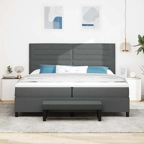 Postel s boxspringem s matrací Tmavě šedá 200 x 200 cm textil 3344017