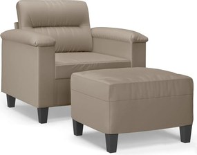Křeslo s podnožkou taupe 60 cm tkanina z mikrovlákna 3201225