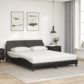 Postel s matrací Dover černá 160 x 200 cm umělá kůže 3208437