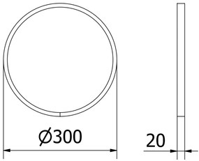 Mexen Loft, kulaté koupelnové zrcadlo 30 cm, barva rámu zlatá lesklá, 9850-030-030-000-50