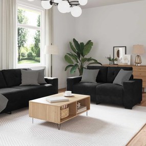 Set pohovek 3 ks Černá samet 3324644