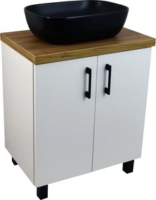Comodo Koupelnová skříňka pod deskové umyvadlo ROSO W 60-HD - bílá/zlatý dub