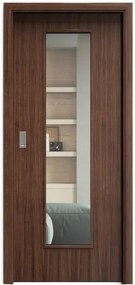 SAPELI ELEGANT KOMFORT M55 - DÝHA - POSUVNÉ DVEŘE VČ. ZÁRUBNĚ - Ořech americký Průchozí šířka (cm): 120, Průchozí výška (cm): 197