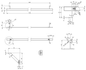 GSI PURA čelní držák ručníků 122cm, chrom PAPRD122