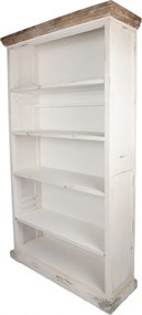 Bílá antik dřevěná knihovna Christiane - 116*36*195 cm