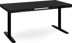 Elektrický psací stůl sit-stand se zásuvkou a bezdrátovou nabíječkou Qi černý, 1400 mm: ELLIS