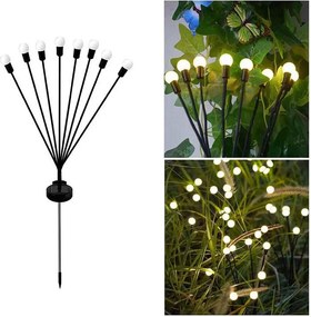 Verk Group Solární zahradní svítidla kuličky 2 kusy po 10 led svítidlech délka 70 cm