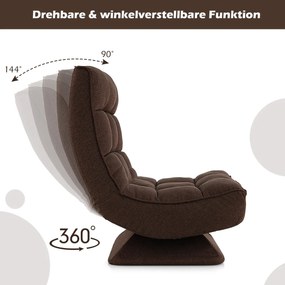 Costway 360° otočné podlahové křeslo s opěradlem a bederním polštářem Lazy Sofa