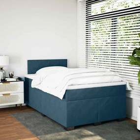 Box spring postel s matrací tmavě modrá 120x190 cm samet 3286262