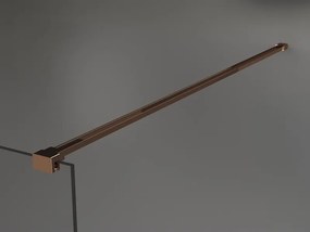 Mexen Kioto sprchová zástěna 140x200 cm 8 mm, profil růžové zlato, sklo efekt zrcadla, 800-140-101-60-50