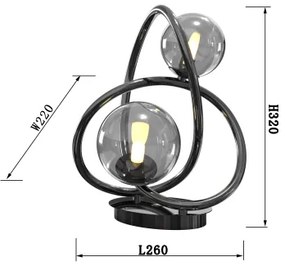 Wofi 8014-205 - LED Stolní lampa NANCY 2xG9/3,5W/230V černá/chrom