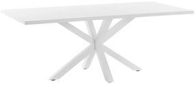 OnaDnes -20% Bílý jídelní stůl Kave Home Argo 180 x 100 cm s bílou kovovou podnoží
