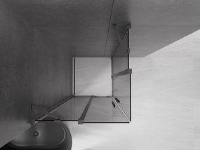 Mexen Velar Duo, sprchový kout s posuvnými dveřmi 90 x 90 cm, 8mm šedé sklo, grafit broušený, 871-090-090-42-66