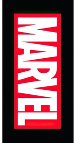 Carbotex Dětská plážová osuška MARVEL LOGO, červená, froté, 70x140cm