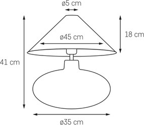 Stolní lampa Sawa Natur neprůhledný podstavec šedo-béžová