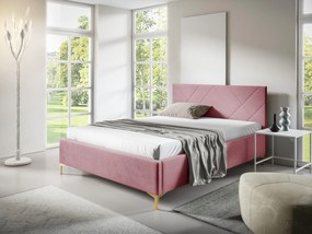 Eka Čalouněná postel SARAH+ 180x200 cm Barva látky Trinity: (2323) Tmavá růžová, Úložný prostor: S dřevěným rámem úložného prostoru