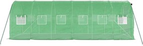 Skleník s ocelovým rámem zelený 12 m² 6 x 2 x 2 m 3188018