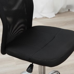 Kancelářská židle Vinsetto bez područek, ergonomická kancelářská židle, výškově nastavitelná, max. nosnost 100 kg, černá | Aosom
