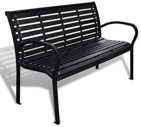 vidaXL Zahradní lavice 125 cm ocel a WPC černá