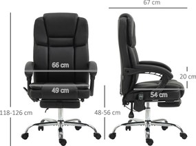 Kancelářská židle Vinsetto s vibrační masáží, ergonomická kancelářská židle s vyhříváním a funkcí polohování, výškově nastavitelná manažerská židle s…