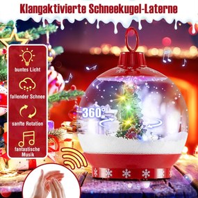 Costway Osvětlená vánoční pouliční lampa 173 cm červená vánoční lucerna