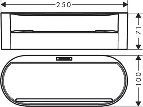 Hansgrohe WallStoris - Odkládací polička hluboká 250 x 71 x 100 mm, černá matná 27912670