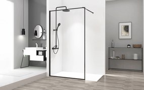 Rea - Bler sprchová zástěna 80x195cm, 8mm sklo, čiré sklo/černý profil, REA-K7637