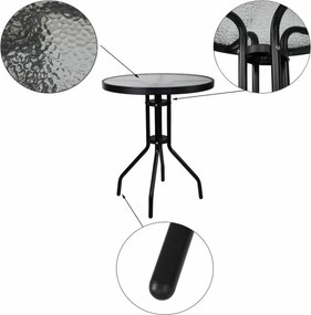 Zahradní stolek 60 cm SPRINGOS BISTRO GF1010 černý