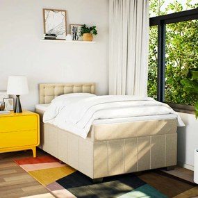 Box spring postel s matrací krémová 120x190 cm textil 3287026