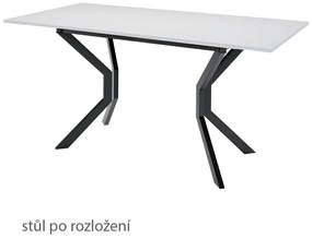 Jídelní stůl FOBOS M | 125x80 cm | rozkládací | černé kovové nohy | VÝBĚR DEKORU DESKY