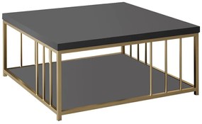 Designový konferenční stolek Natine 90 cm antracitový/zlatý