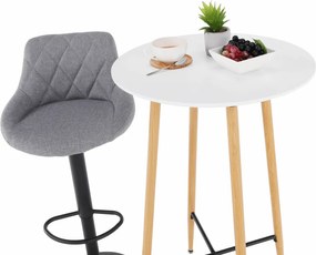 Barový stůl, bílá/dub, průměr 60 cm, IMAM
