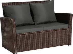 Velaco Ratanový zahradní nábytek Lagos, 4 osoby, hnědý