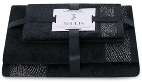 Sada 3 ks ručníků BELLIS klasický styl černá