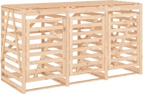 Úložný box na tři popelnice masivní borové dřevo 3157691