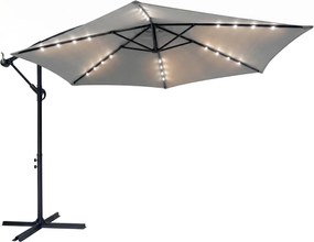 Avenberg Velký polohovatelný slunečník Sunny LED 300, šedá
