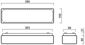 Koupelnové LED svítidlo nad zrcadlo Osmont SYLVIA 2A IP44 Varianta: SYLVIA 2A, 380 x 105 mm, 10 W, 1090 lm, 3000 K