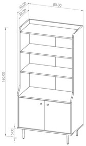 VASINA | regál sekretář R2D | VS-06 | 80 cm | dub brandy castello