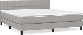 Box spring postel s matrací světle šedá 160 x 200 cm textil 3140065