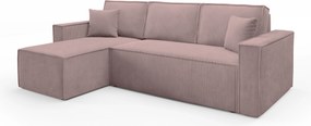 Rohová rozkládací sedací souprava do L BASIC, 240 cm, s úložným prostorem Roh pohovky: Levý roh, Barva látky: Černá (Poso 135)