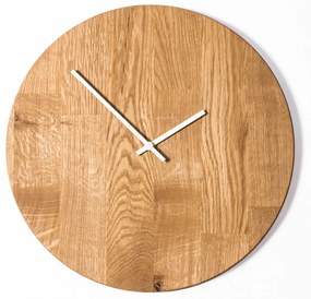 Nástěnné hodiny Pure M, dubové dřevo, bílé ručičky