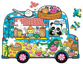 Mudpuppy Puzzle ve tvaru minibusu s občerstvením